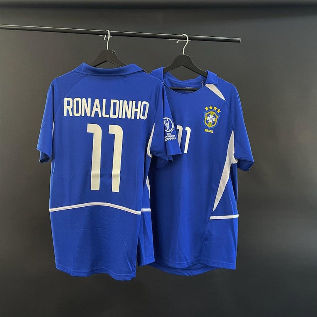 Brazil Home Retro Kit Football/jersey Kit 2002 Ronaldo R9 Rivaldo ...