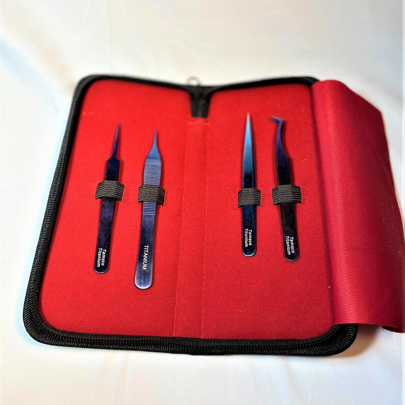 Titanium Tweezers Set of 4 - Etsy