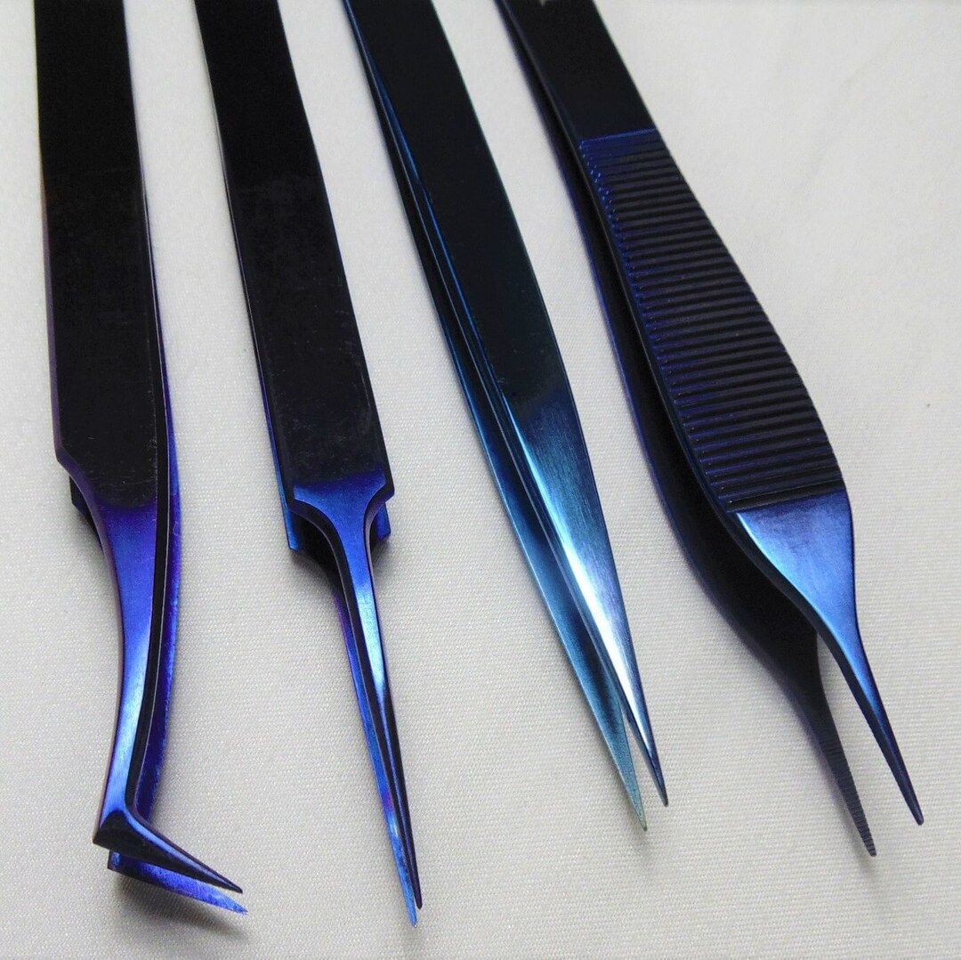 Titanium Tweezers Set of 4 - Etsy