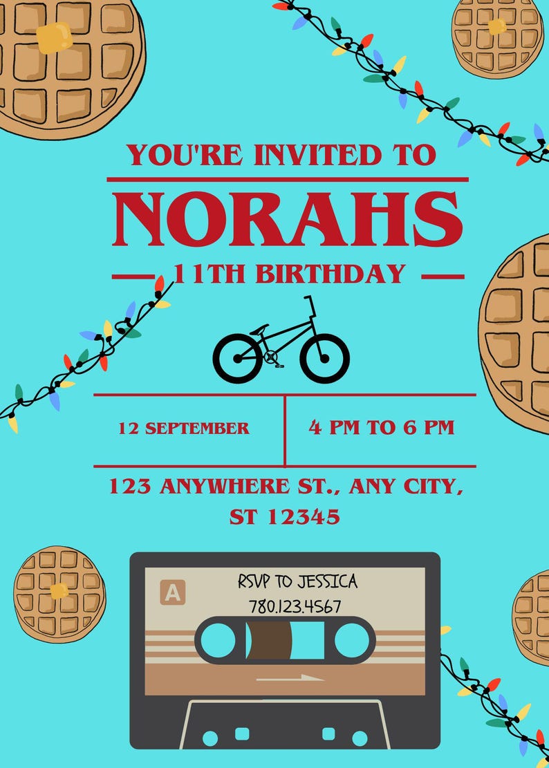 Editable Stranger Things Style Birthday Party Invitation, 80's Party ...
