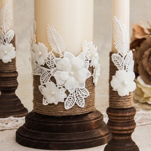 Rustic Wedding Candles Rustic Unity Candle Set Wedding Unity | Etsy