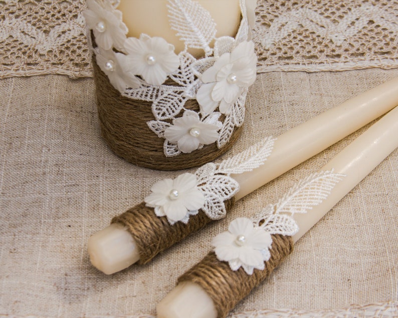 Rustic Wedding Candles Rustic Unity Candle Set Wedding Unity - Etsy