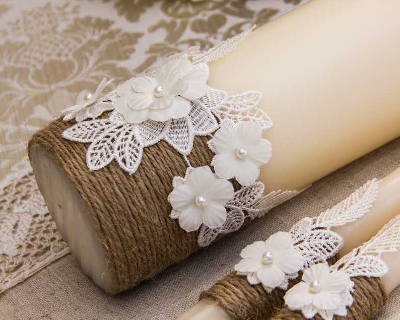 Rustic Wedding Candles Rustic Unity Candle Set Wedding Unity - Etsy