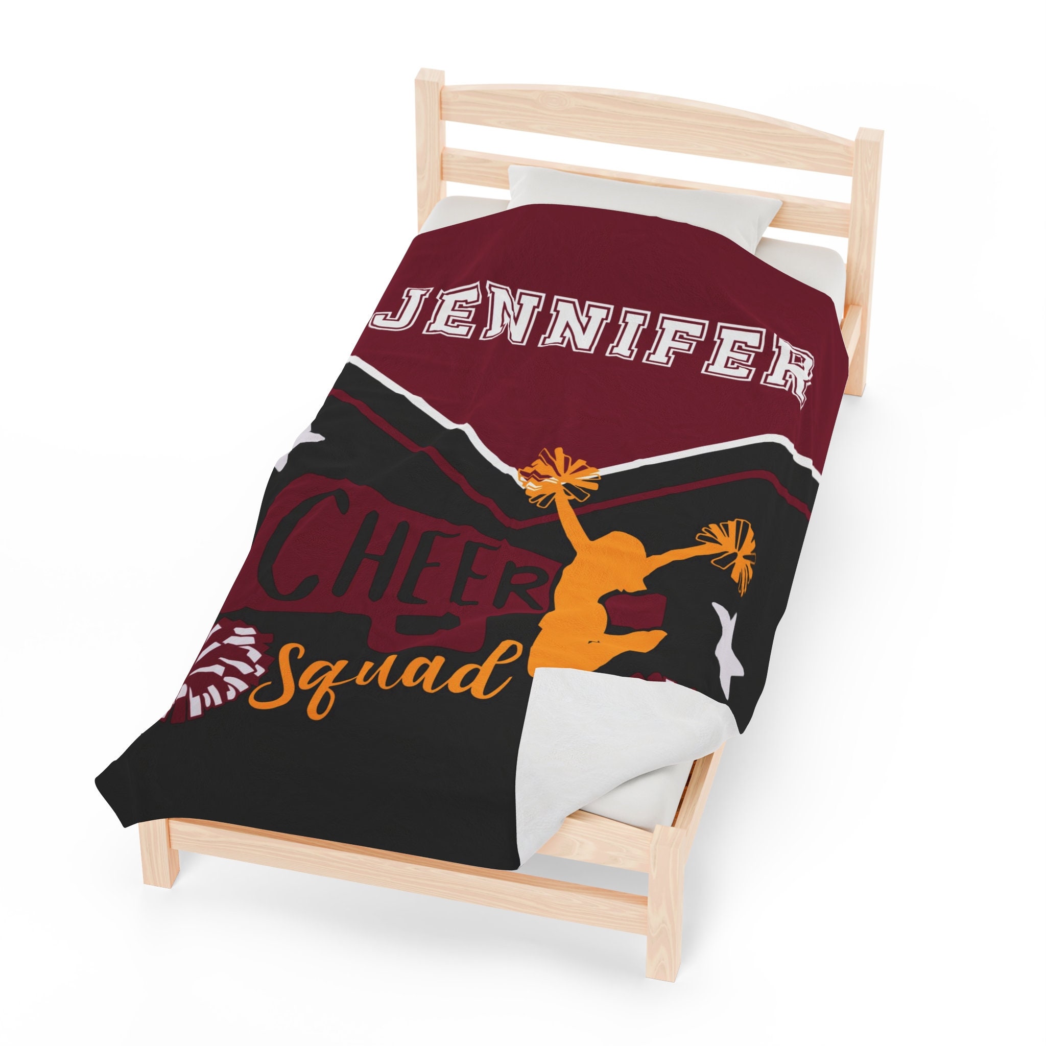 Personalized Cheerleading Blanket, Custom Name Color Cheer Pom Pom, End ...