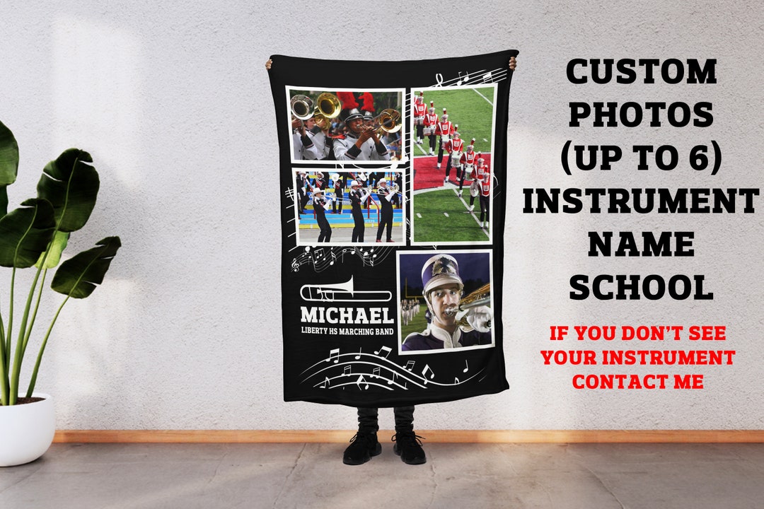 Custom Band Photo Blanket, Choir, Orchestra, Personalized Name, Color ...