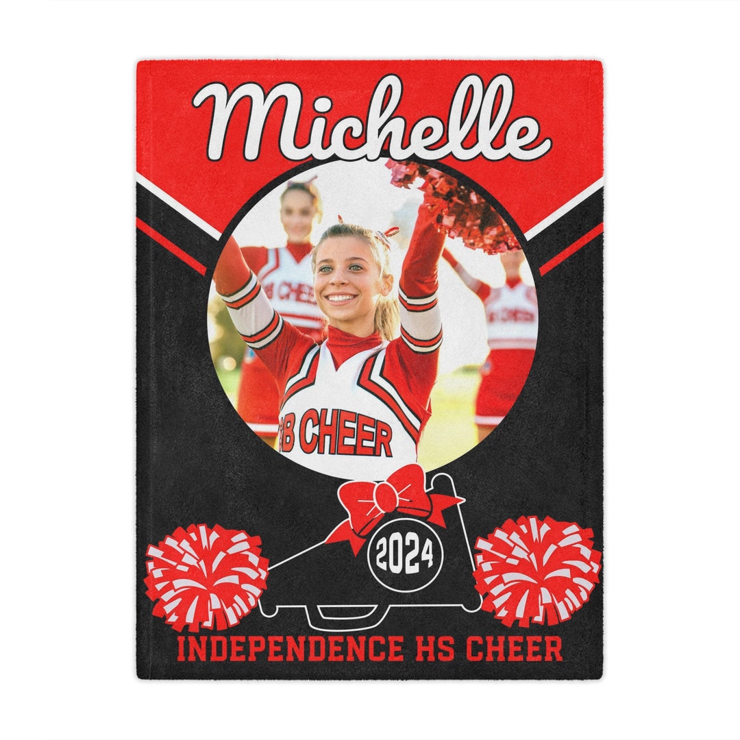 Cheer Photo Blanket, Custom Name Color Team, End of Year Spirit Wear ...