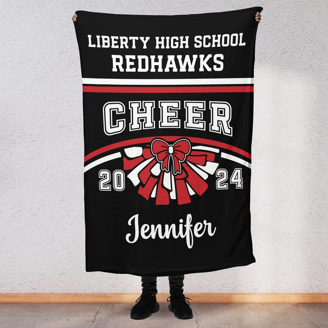 Custom Personalized Cheerleading Uniform Blanket, Customized Name, Team ...