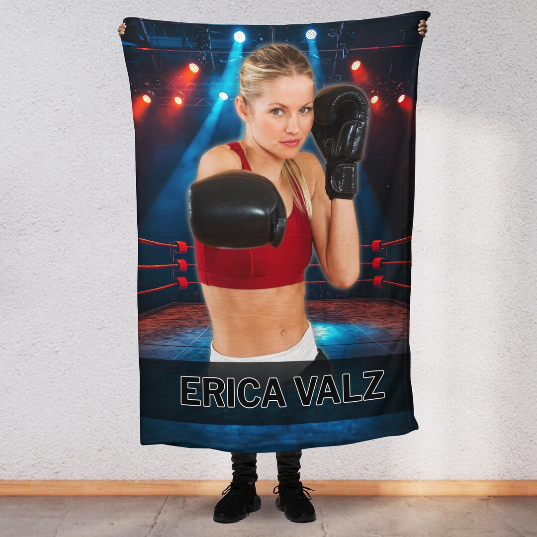 Custom Photo Boxing Throw Blanket for Boxer MMA Fighter Wrestling ...