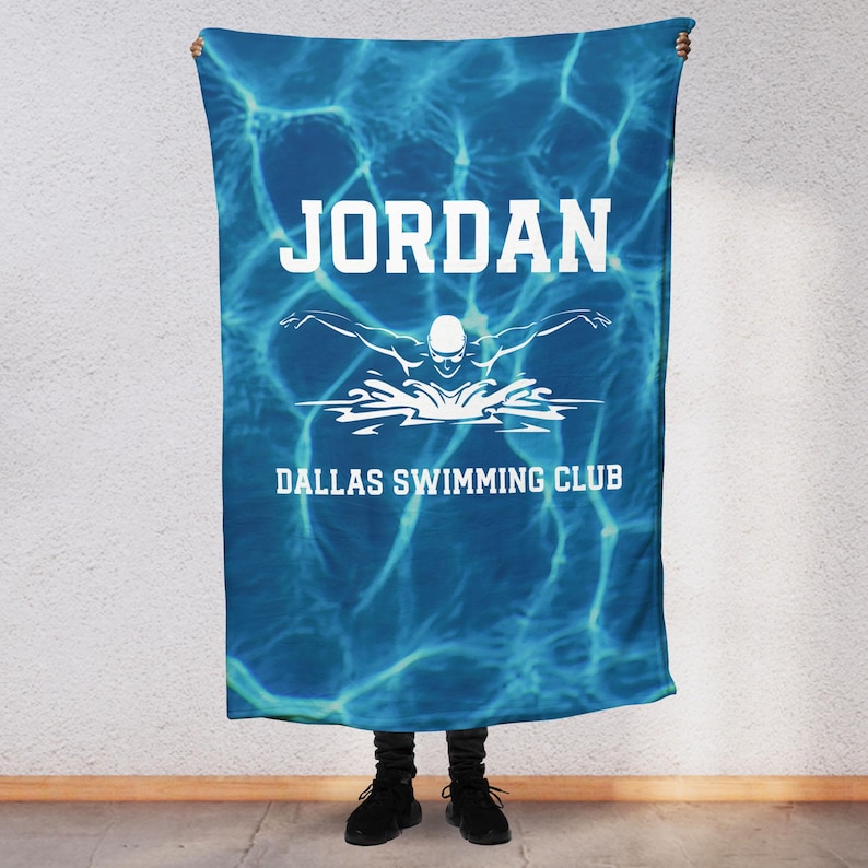 Personalized Swimming Blanket, Custom Name Swimmer, End of Year Spirit ...