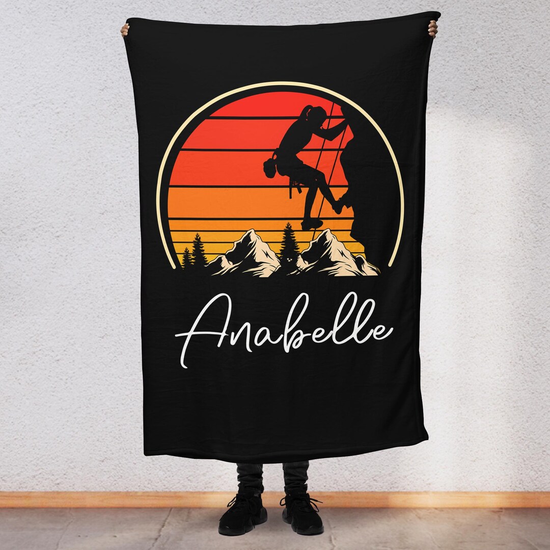 Custom Rock Climbing Personalized Name Blanket for Wall Climbers ...