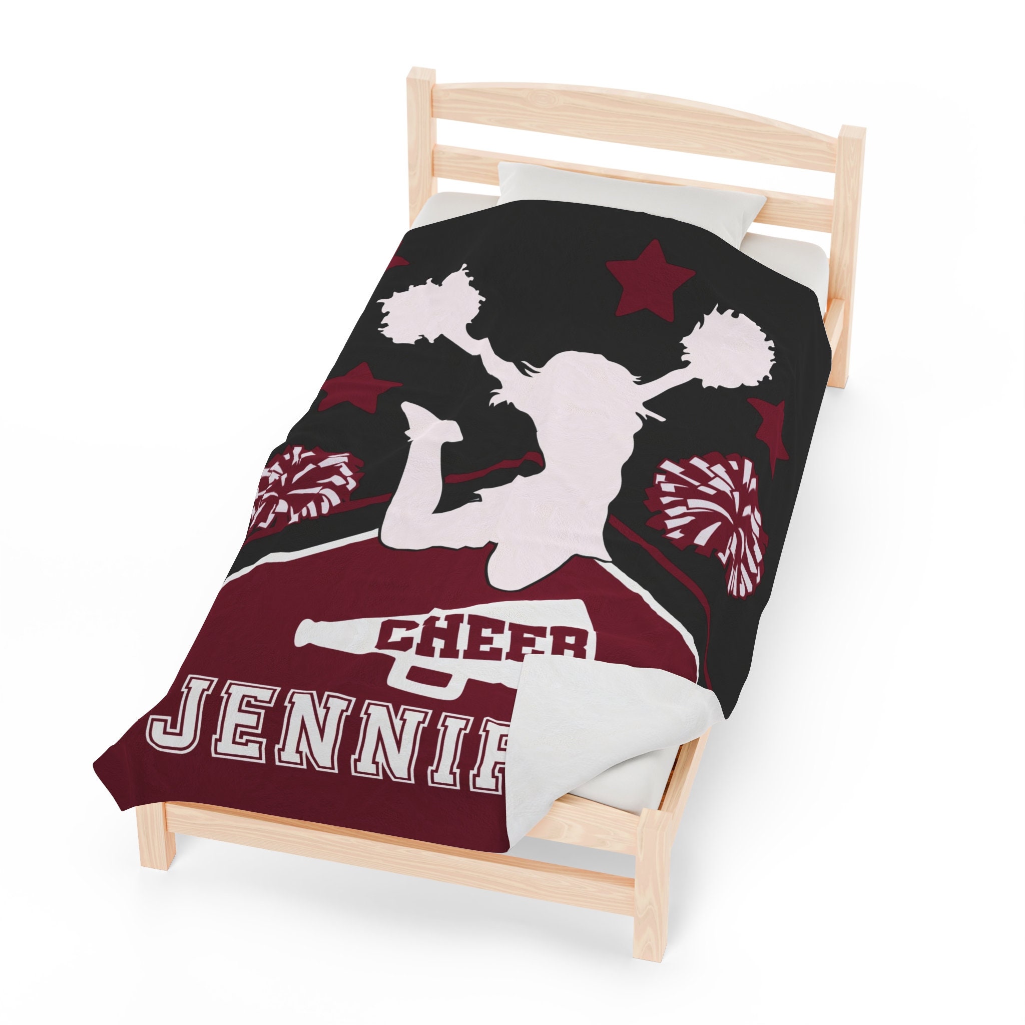 Custom Cheer Blanket, Personalized Name Color Cheer Pom Pom, End of ...