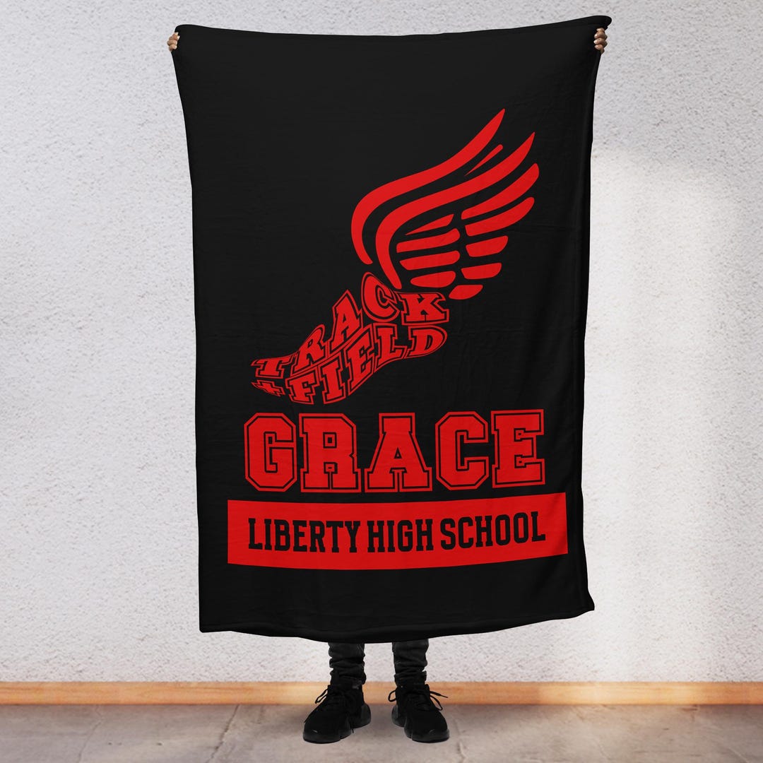 Custom Track & Field Blanket, Personalized Name, Color, Running Sports ...