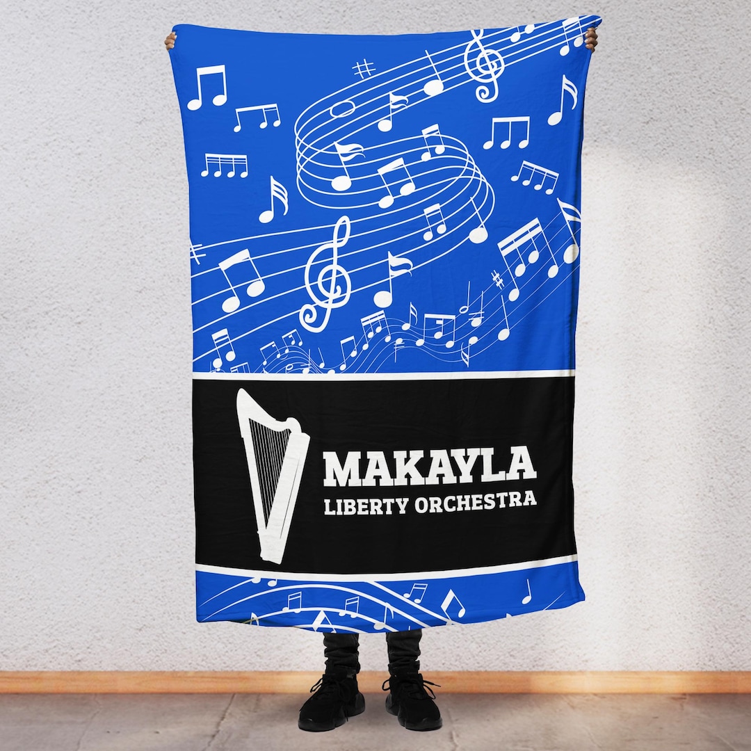 Custom Orchestra Student Music Blanket Violin Viola Cello Harp Flute ...