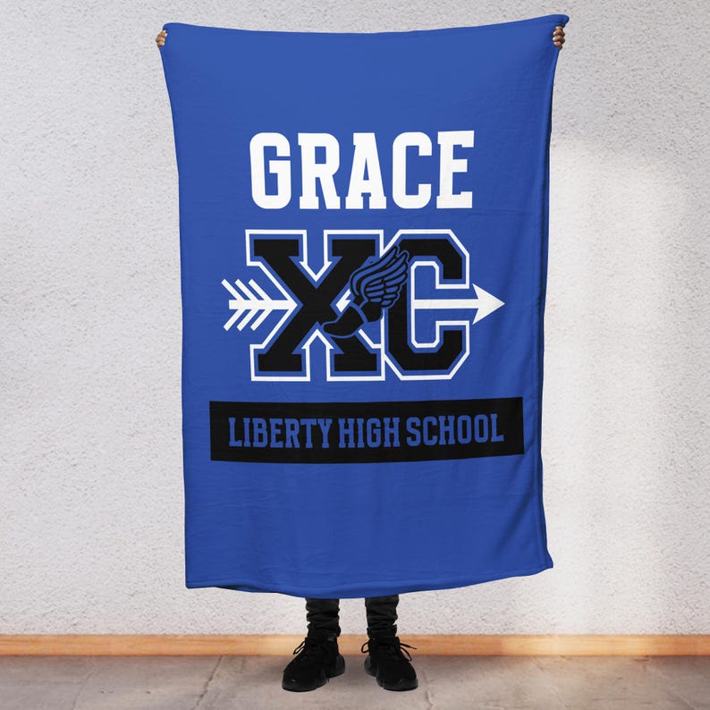 Custom Cross Country Blanket, Personalized Name, Color, XC Arrow Sports ...