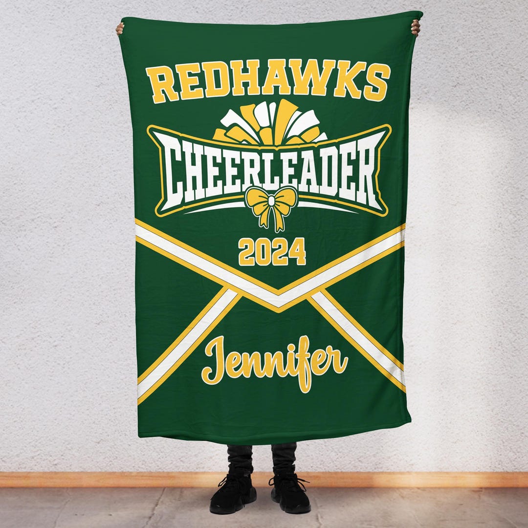 Personalized Custom Cheerleading Uniform Blanket, Customized Name, Team ...