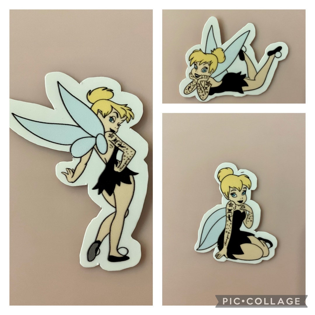 Goth Tinkerbell Waterproof Sticker. Tattoo Tinkerbell. Tinkerbell ...