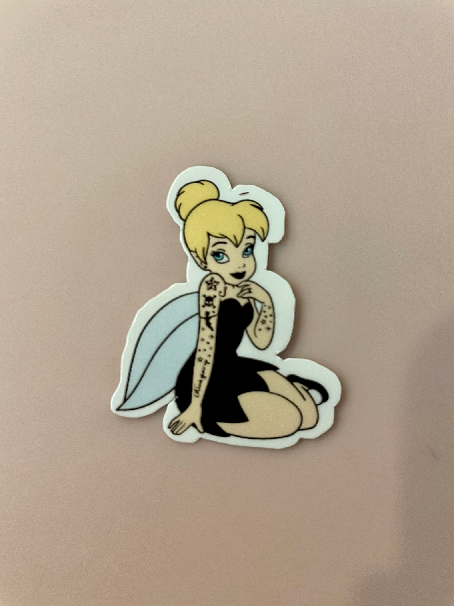 Goth Tinkerbell waterproof sticker. Tattoo Tinkerbell. | Etsy