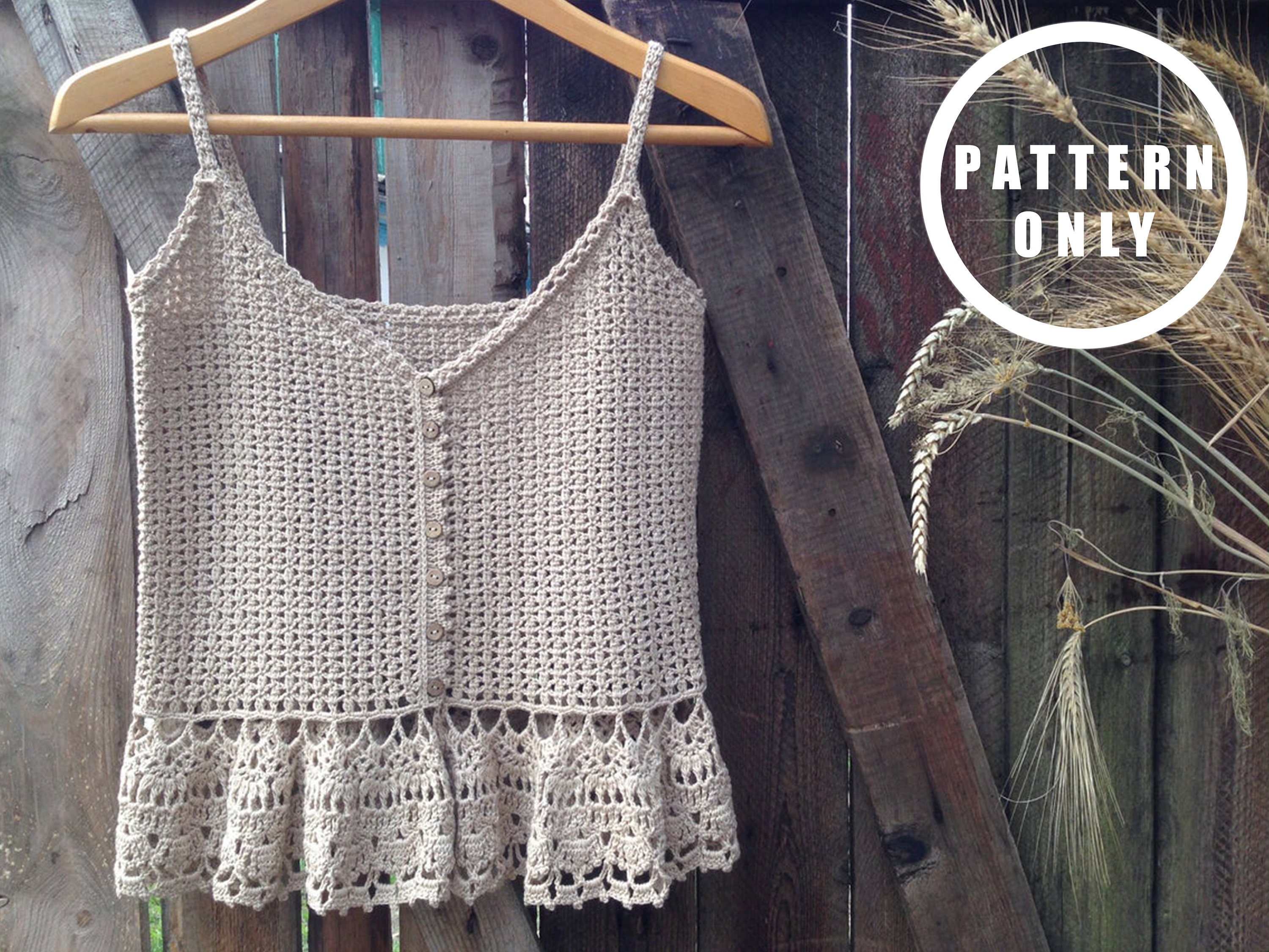 Summertime Vintage Crochet Top Pattern Crochet Tank Top | Etsy UK