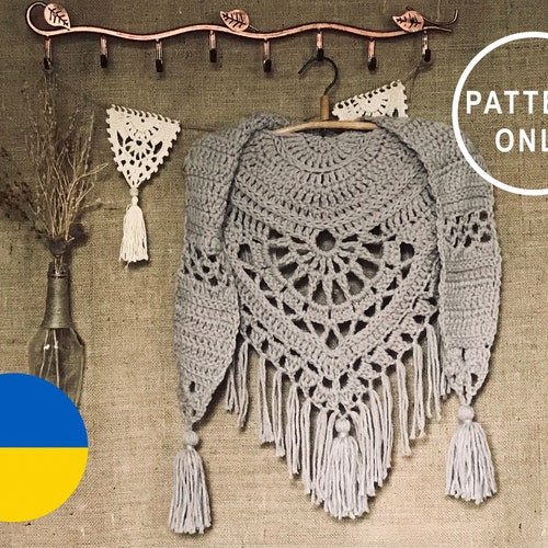 Traveller Grey Scarf Crochet Pattern Advanced Crochet Scarf - Etsy