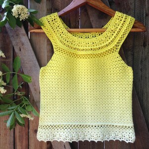 Sofia Round Yoke Crochet Top Pattern XSSMLXL Crochet - Etsy