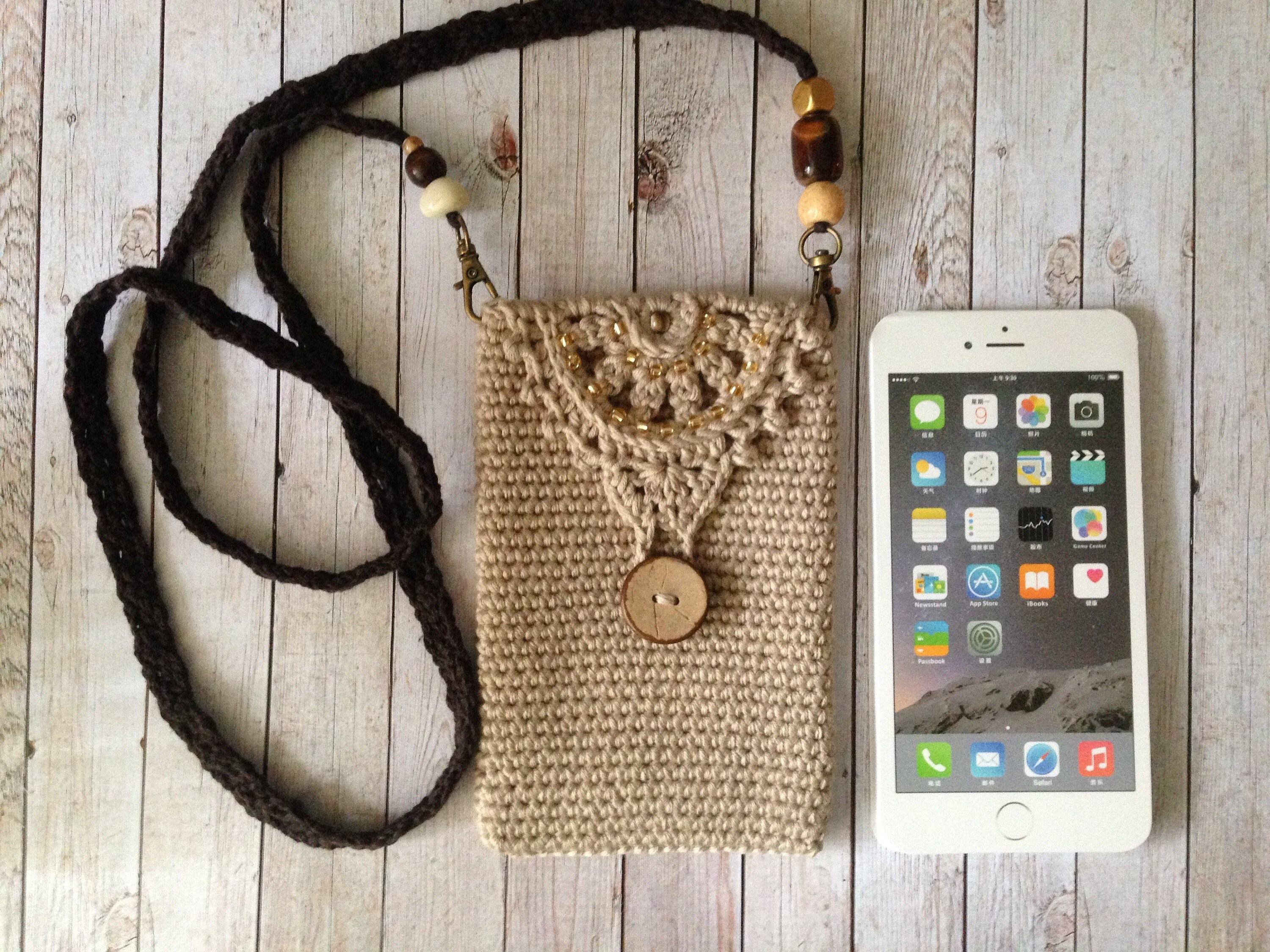 Mocco Crochet Cell Phone Case With Detachable Strap Crochet - Etsy Canada