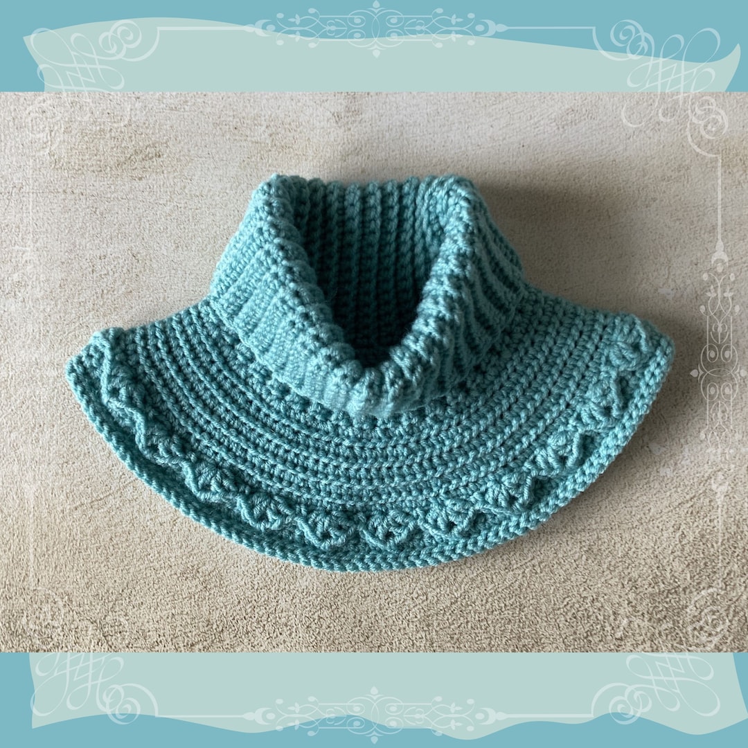 Kira Neckwarmer Crochet Collar Pattern | Turtle Neck Crochet Collar ...