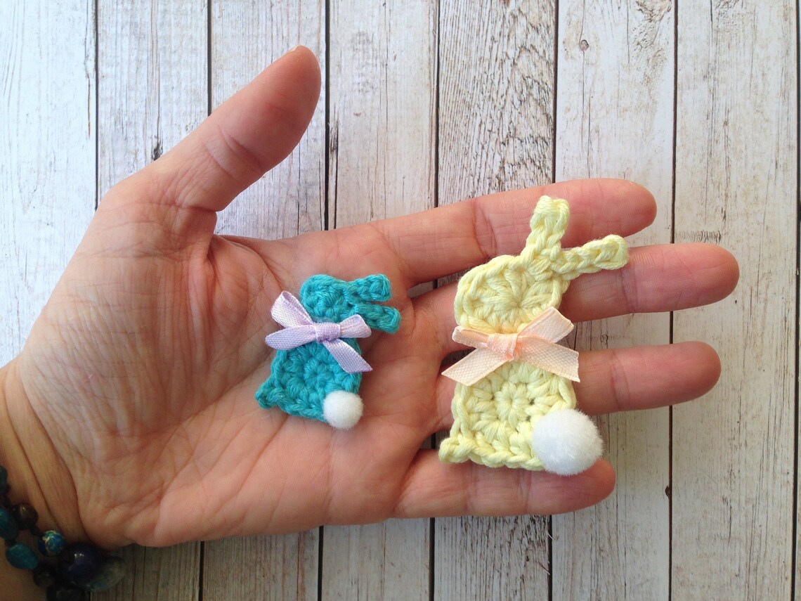 Tiny Crochet Bunny PDF Pattern | Try to Crochet Small Bunny Applique ...