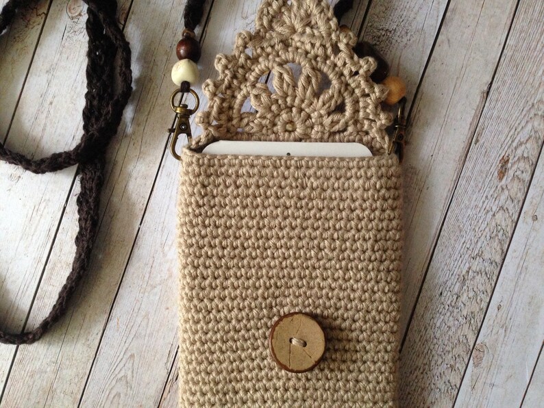 Boho Chic Phone Bag Crochet Pattern PDF - Cross Body Phone Bag ...