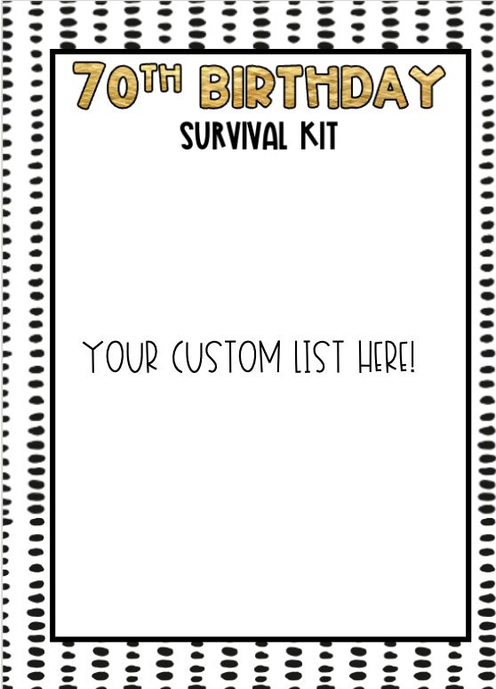 Custom Birthday Survival Kit Digital Print - Etsy