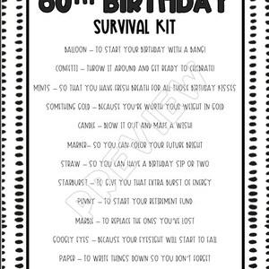 60th Birthday Survival Kit - Etsy UK