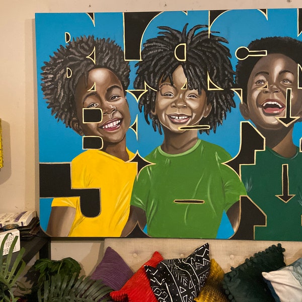 Black Boy Joy Painting - Etsy