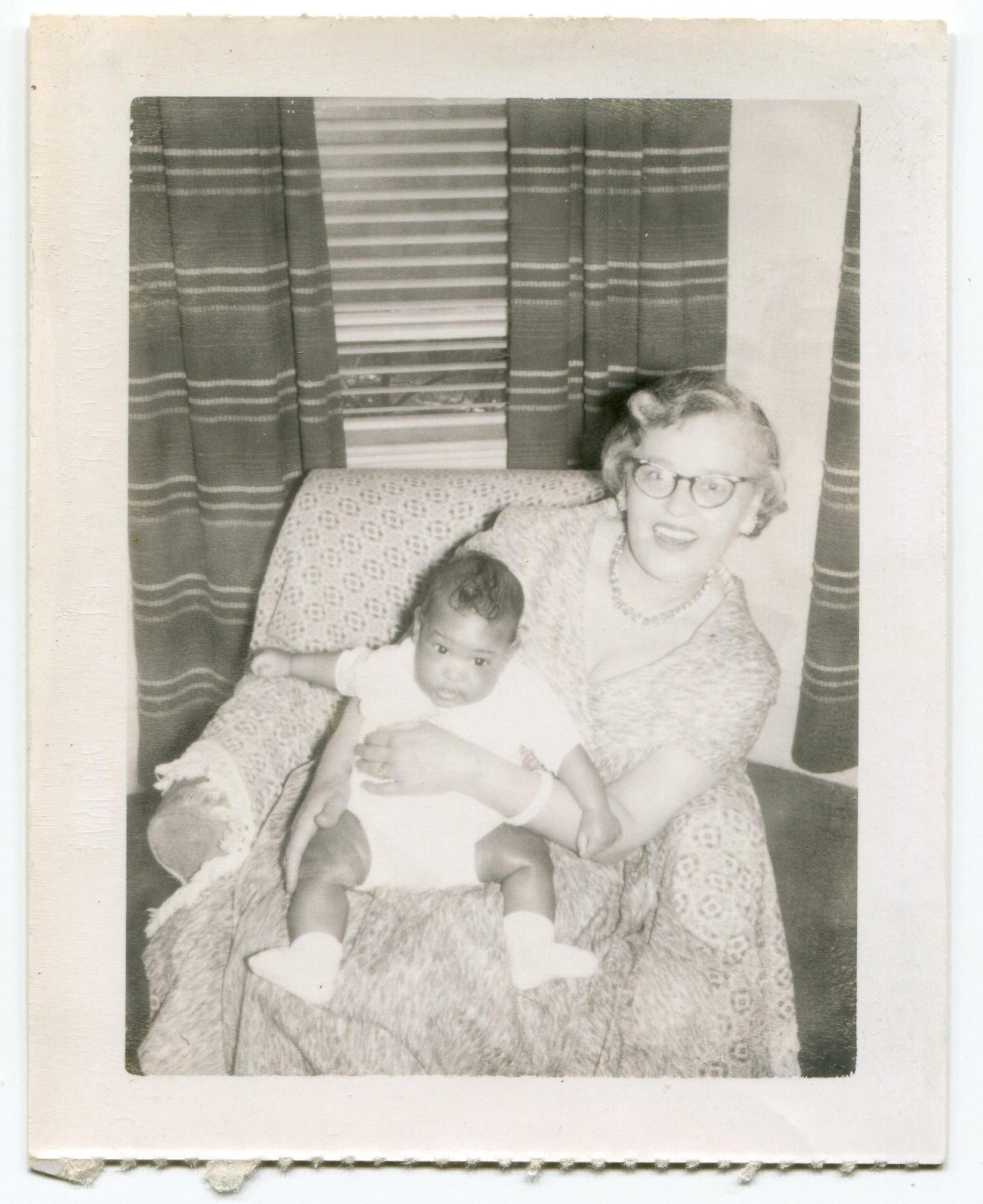 April of 1959, Vintage Snapshot Photo, African American Woman and Baby ...