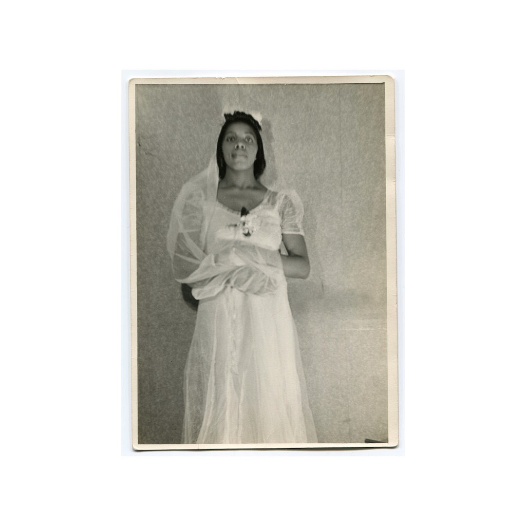 The Mysterious Bride, Vintage 5x7 African American Snapshot Photo - Etsy
