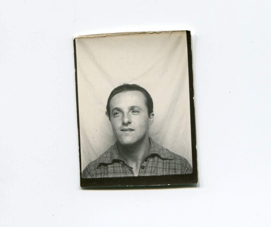 Biting His Lip, Vintage Photo Booth Photo - Etsy