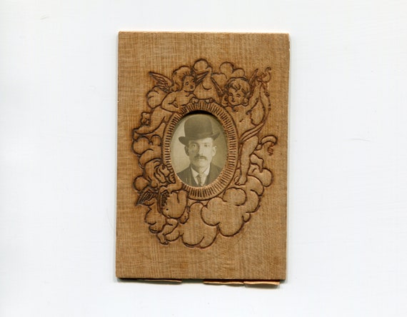 Homemade Pyrography Frame Antique Photo Booth Photo - Etsy