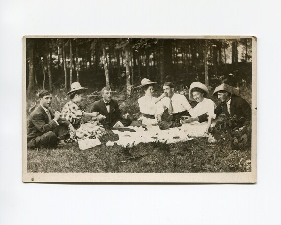 Picnic Antique Rppc Photo - Etsy