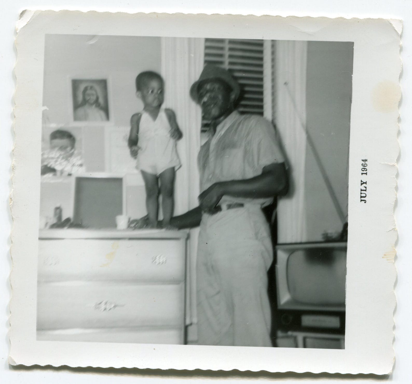 JFK and Jesus, Vitnage Snapshot Photo, African American Father and Son ...