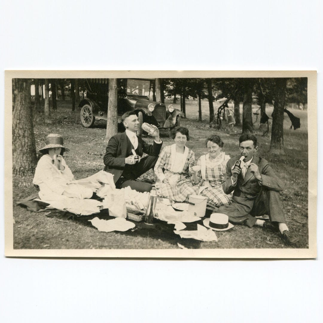 Family Picnic, Antique Snapshot Photo - Etsy