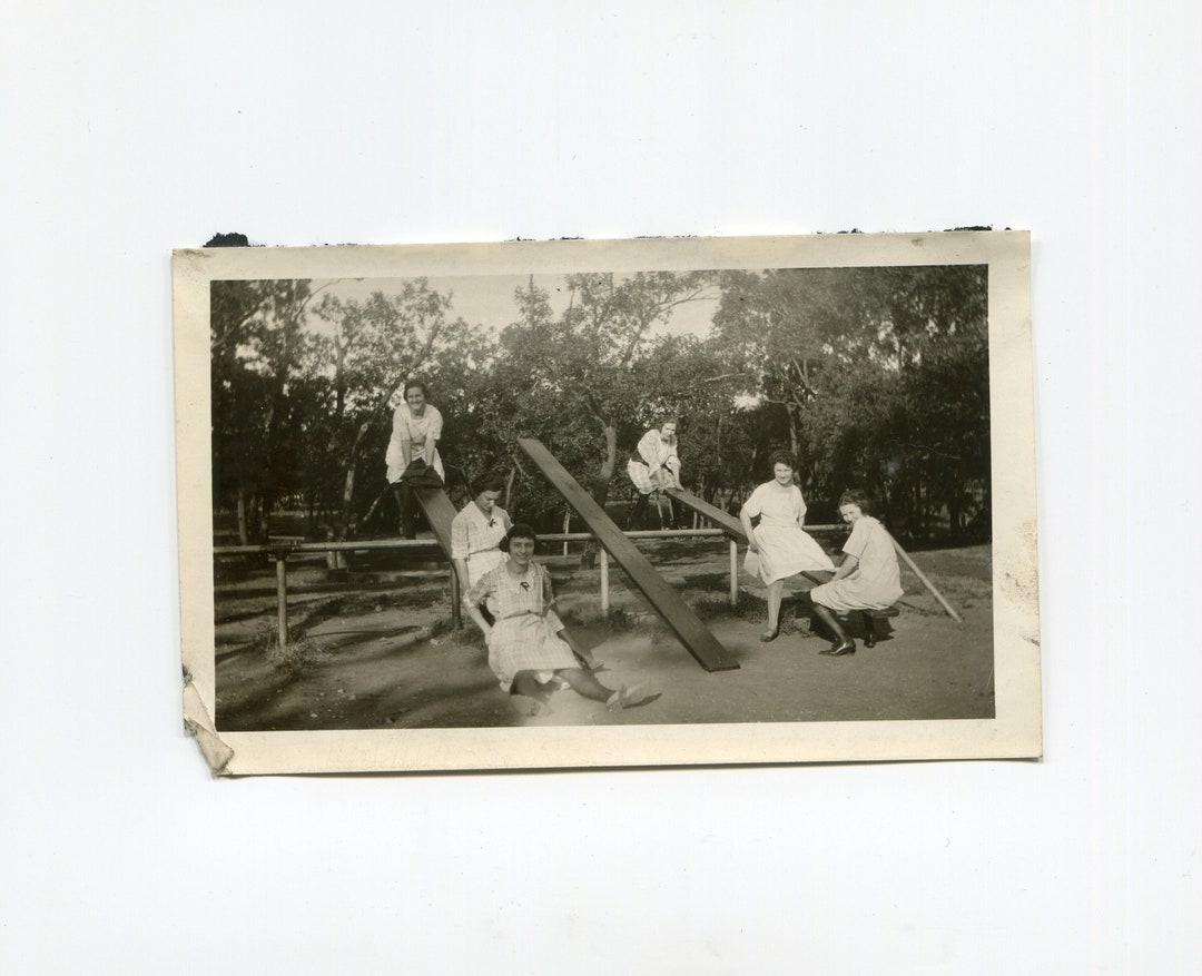Teeter Totter Antique Snapshot Photo Etsy