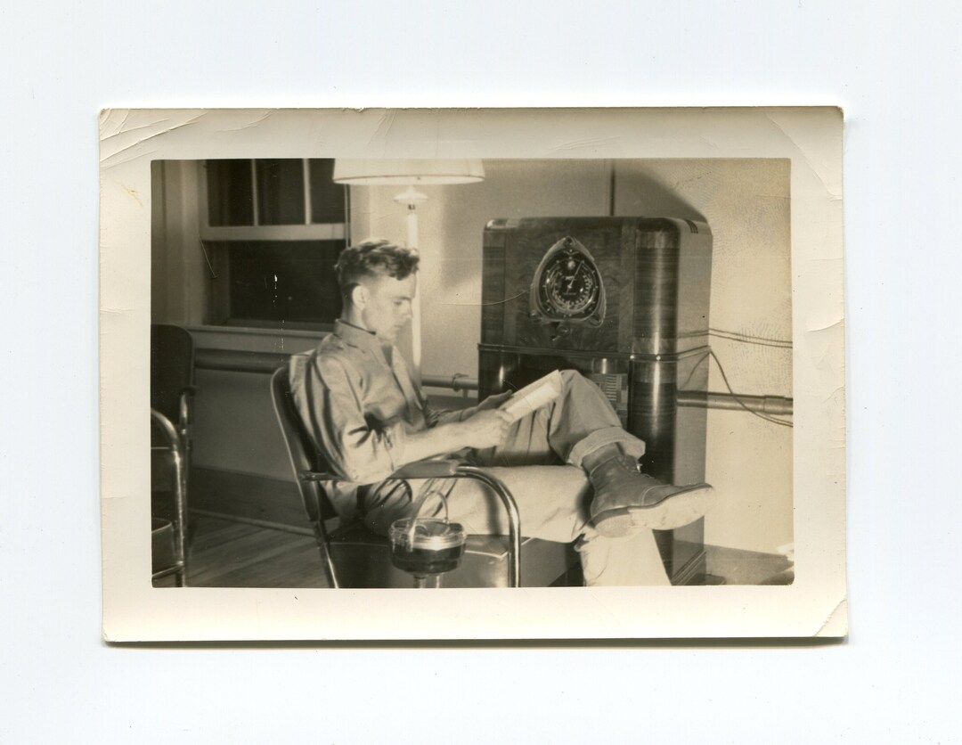 Light Reading, Vintage Snapshot Photo - Etsy