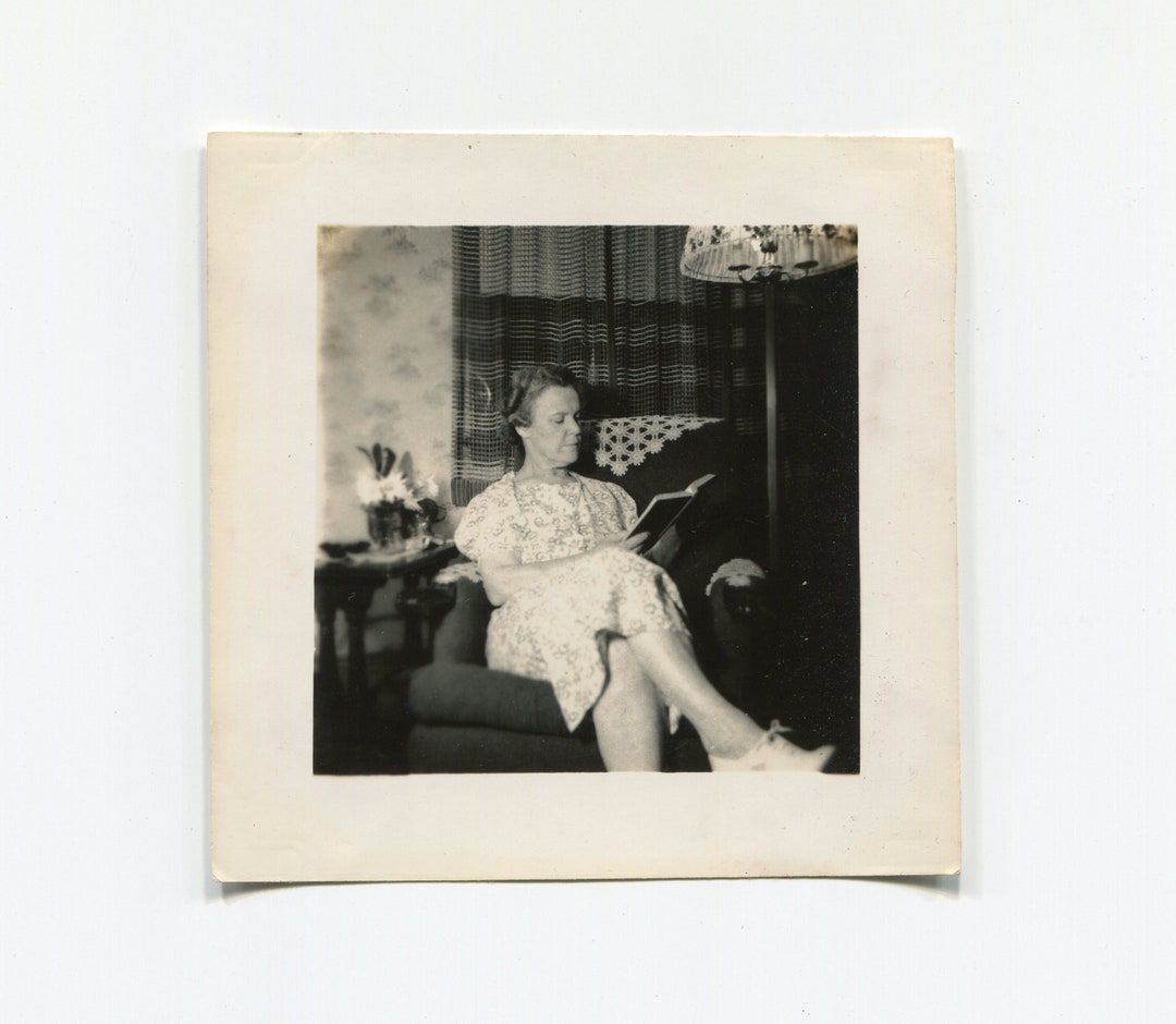 Light Reading, Vintage Snapshot Photo - Etsy