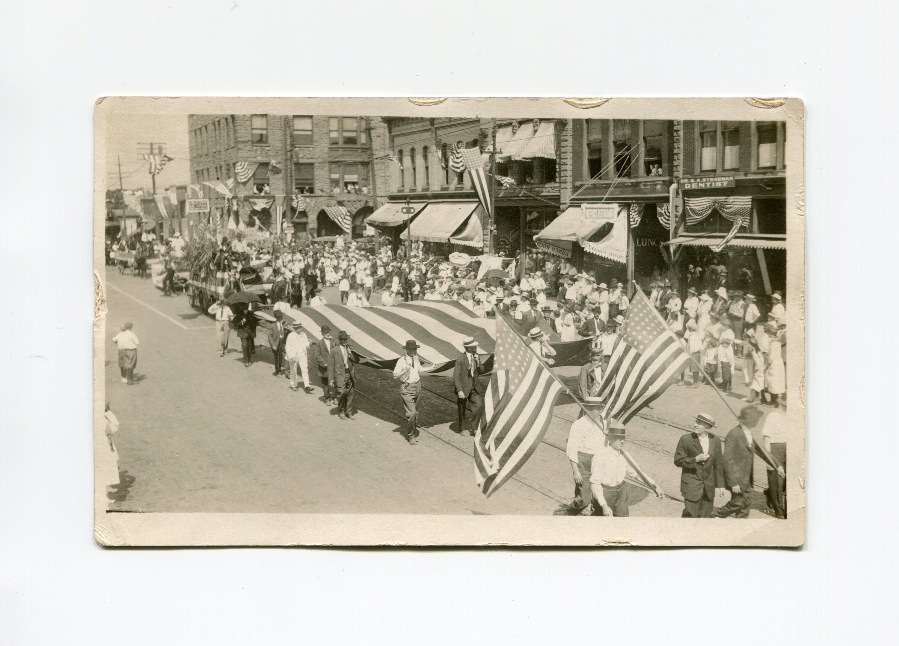 American flag antique rppc photo | Etsy