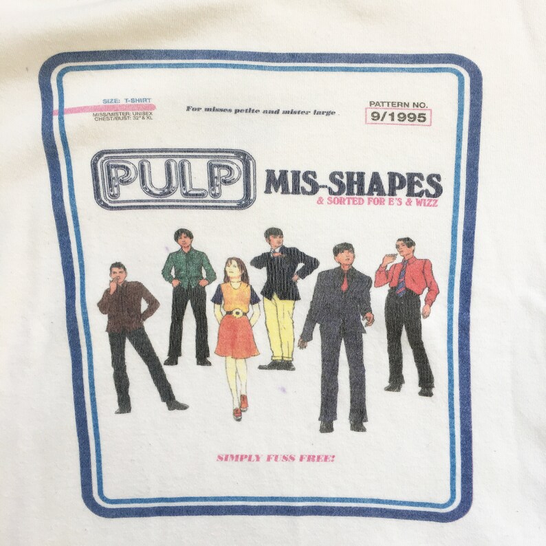 Vintage 1995 Pulp Mis-shapes 1995 T-shirt Size Xs/small Jarvis - Etsy