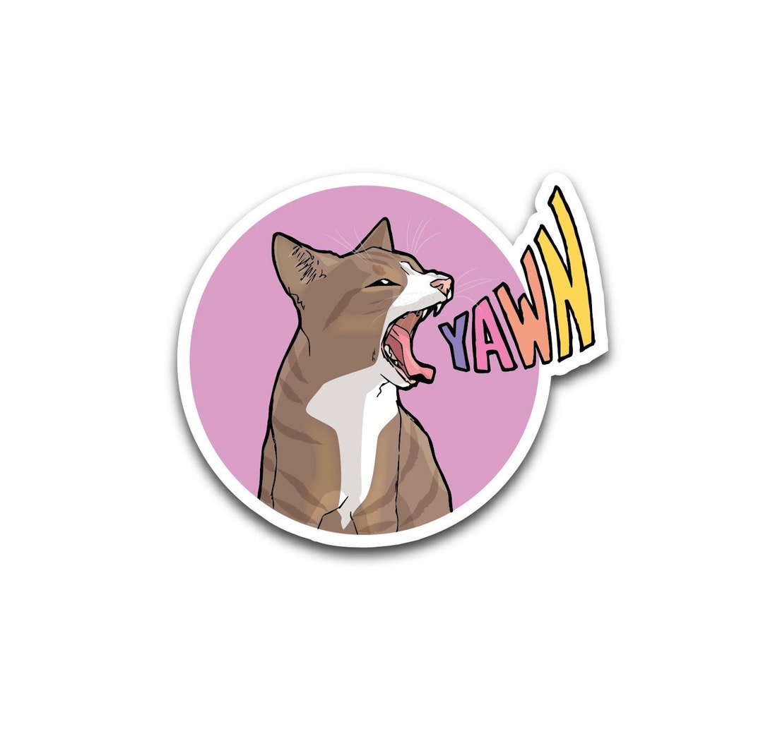 Sticker Yawn cat Version Car, Window, Bumper, Laptop Custom Decoration ...