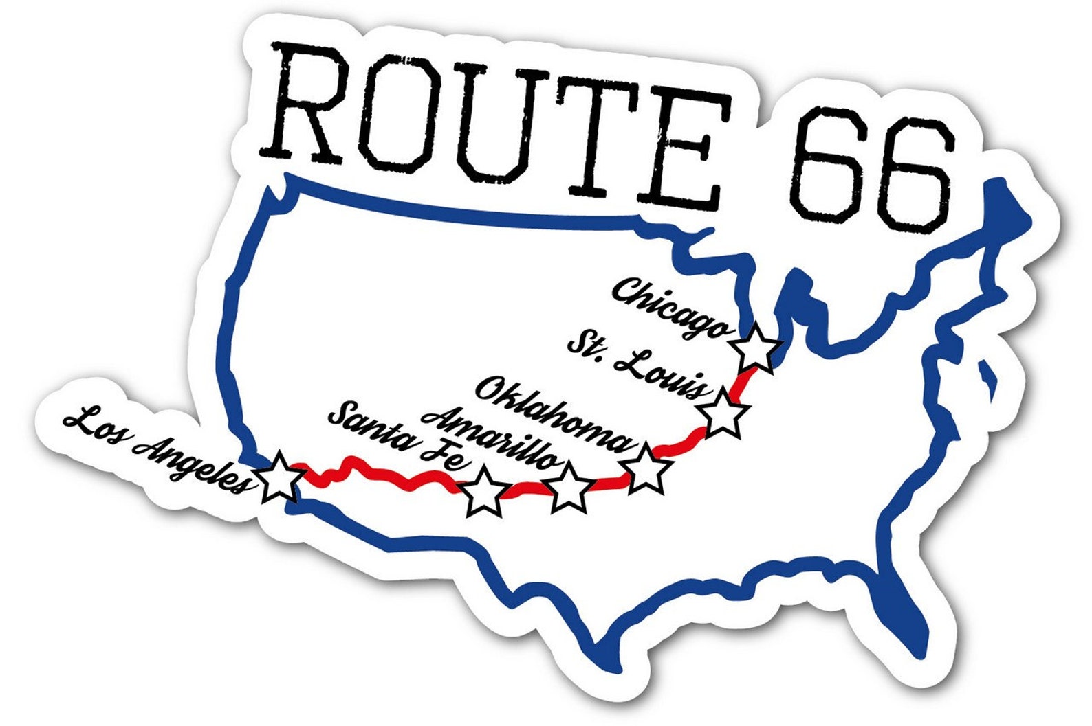 Decal Vinyl Sticker "route66". Car, Window, Bumper, Laptop. - Etsy
