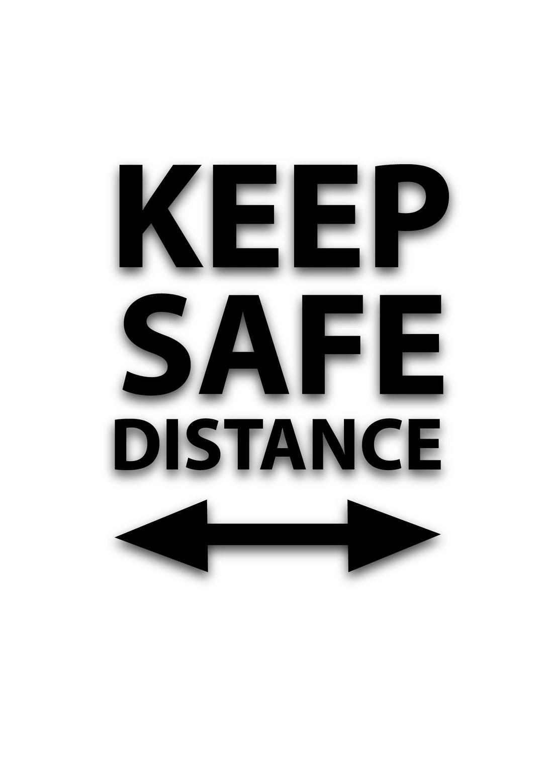 Sticker Keep Safe Distance. Prespaced Vinyl. for Window, Car, Laptop ...