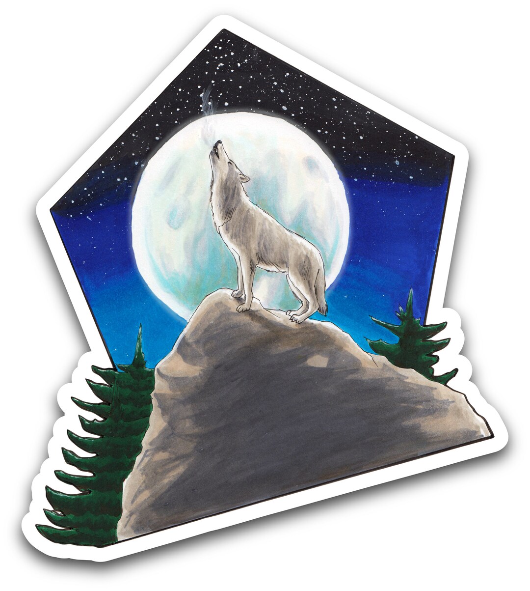 Howling Wolf Sticker. for Window, Car, Laptop - Etsy