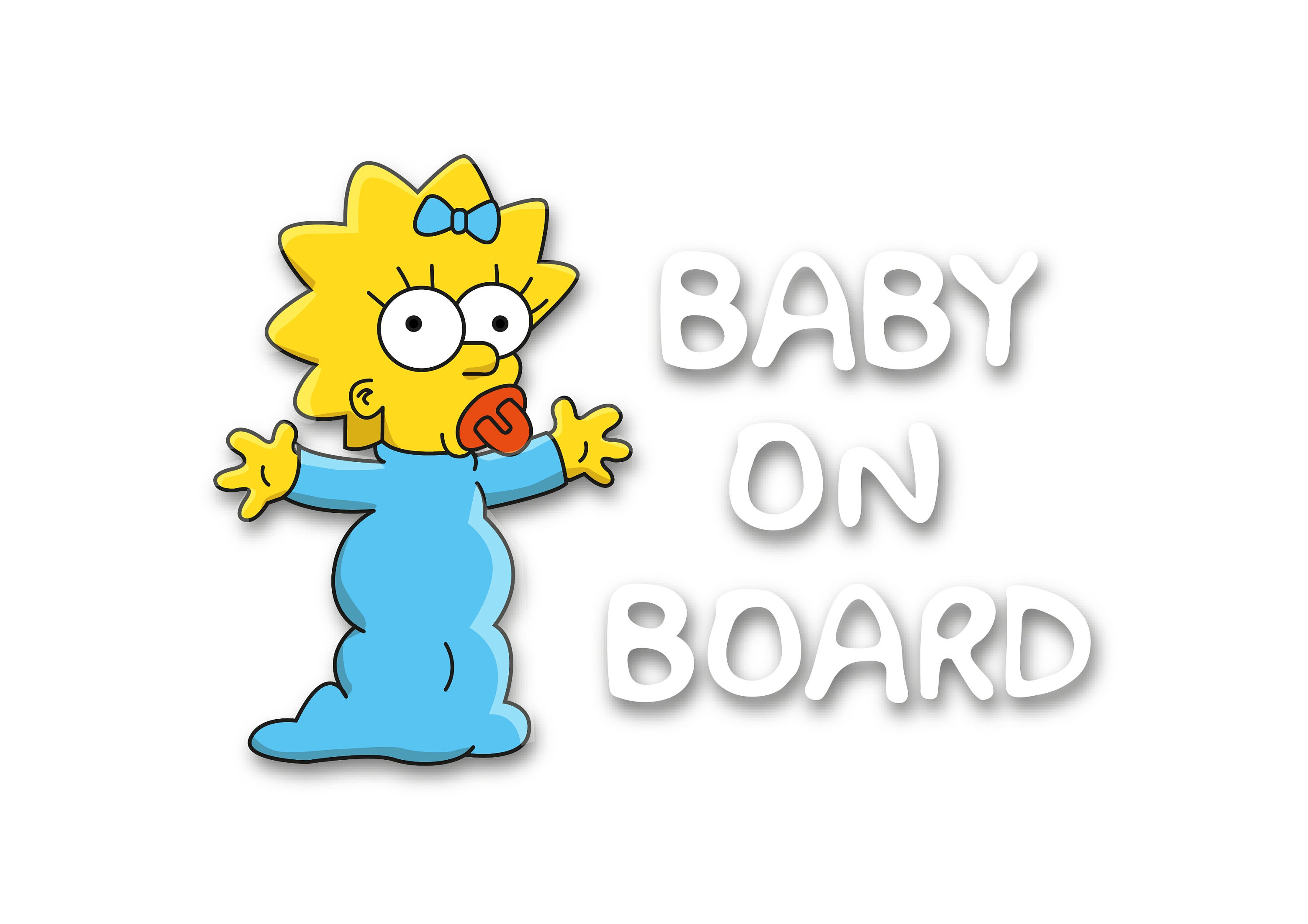 Sticker "maggie Simpson Baby on Board". Car, Window, Bumper, Laptop. - Etsy