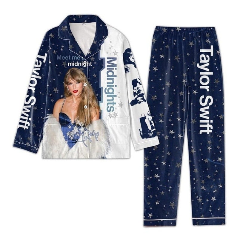 Taylor Swift Midnight SILK Pajamas Set Taylor Swift All Hit - Etsy