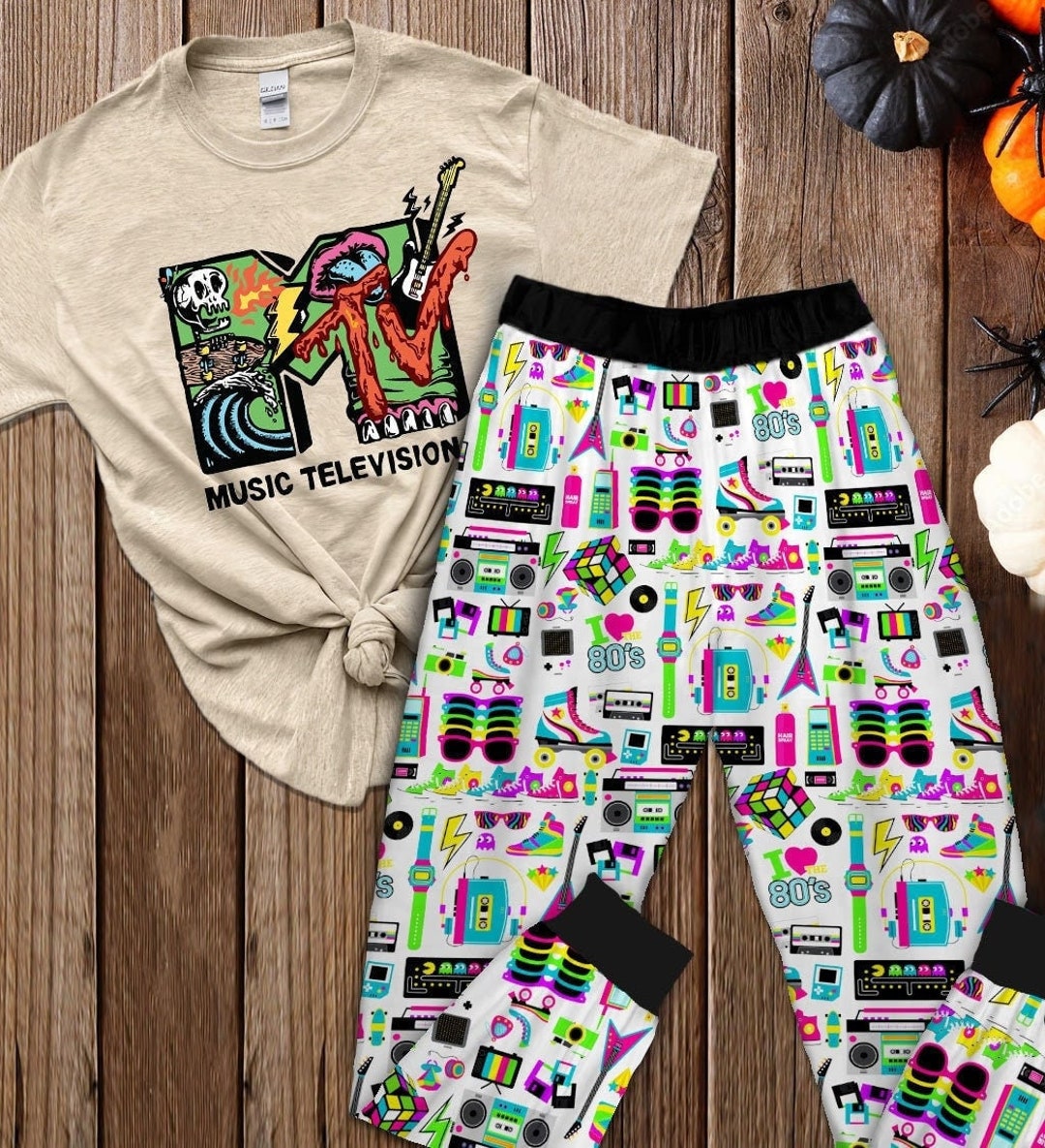 Vintage 90s Music Television Pajamas Set Retro MTV Pajamas - Etsy